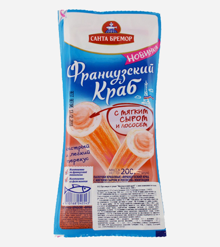 Crab stick cu cascaval si somon - Berezka